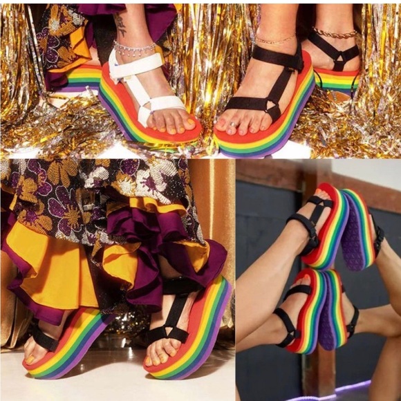 Teva | Shoes | Nwt Teva Platform Rainbow Sandals | Poshmark